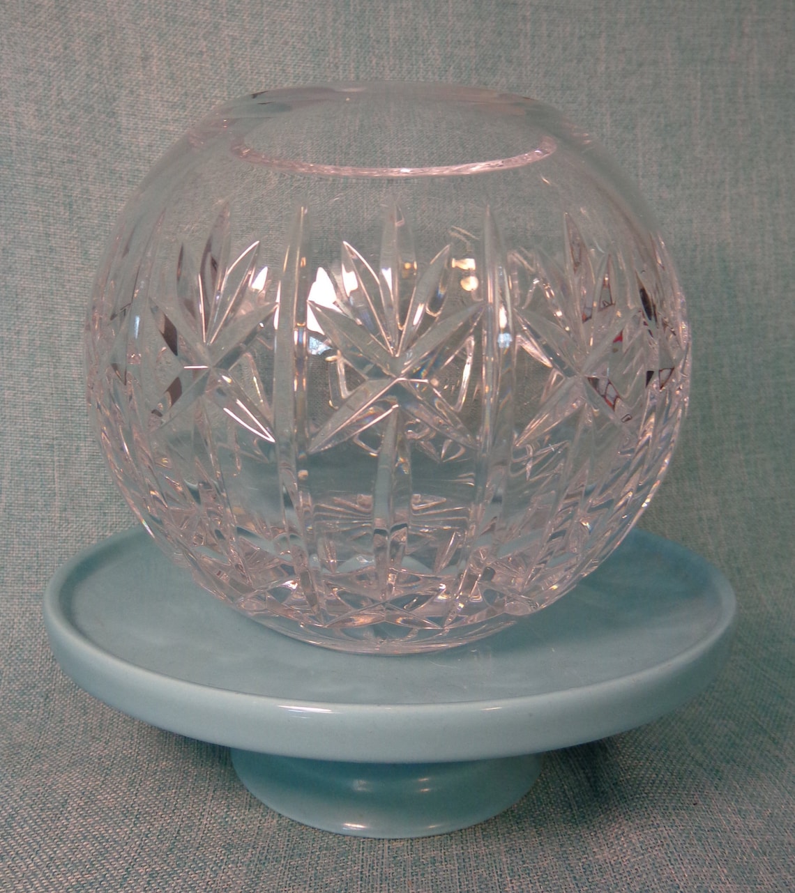 Vintage Portugal Atlantis Lead Crystal Bowl Vase Bohemian | Etsy