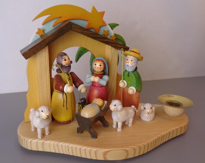 Vintage German Kathe Wohlfahrt Wood Nativity Candle, Vintage Germany ...