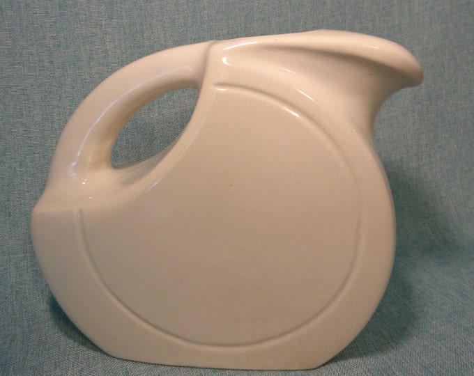 Vintage and Rare White Sunbright Potteries Disc Pitcher #201, Vintage ...
