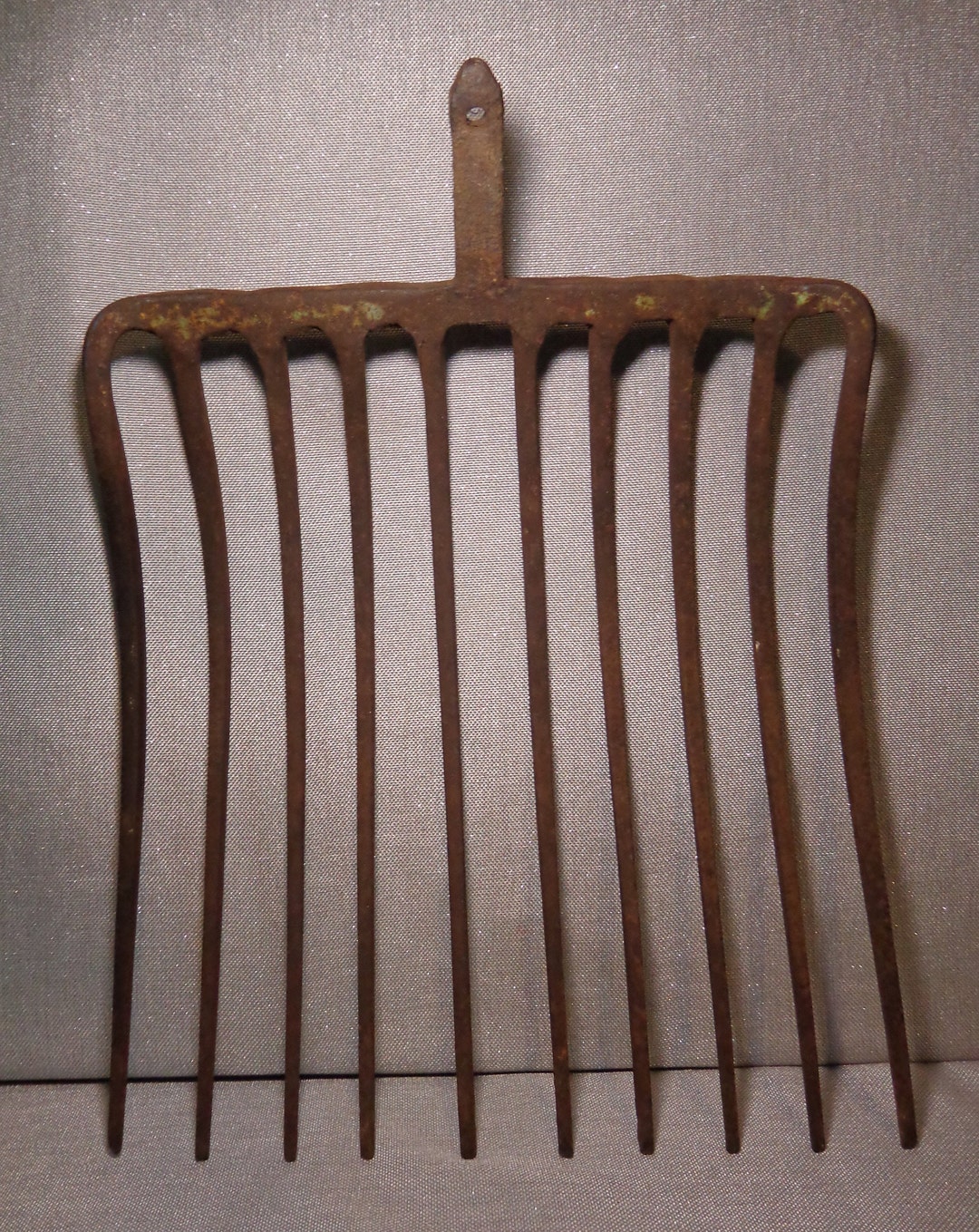 Antique Large Iron Manure Pitchfork Head, Antique Iron Manure Hay Fork ...