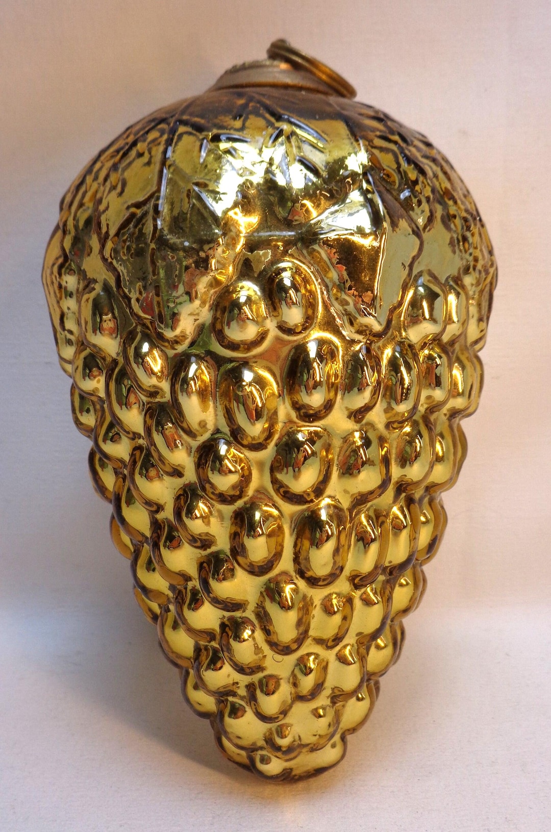 Antique German Kugel Glass Grapes Ornament, Vintage Gold Kugel Grapes ...