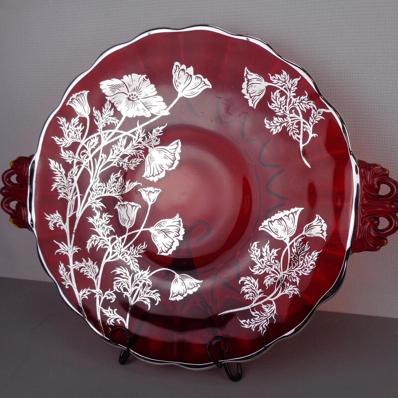 Ruby Glass Platter - Etsy