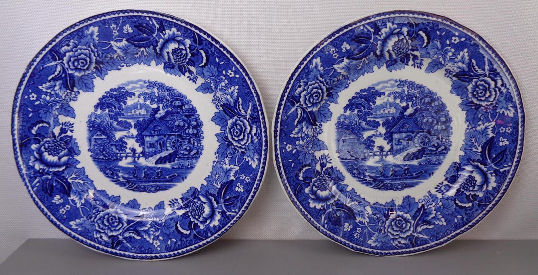 Vintage Blue "arabia" Dinner Plates, Made in Finland, Vintage Finland ...