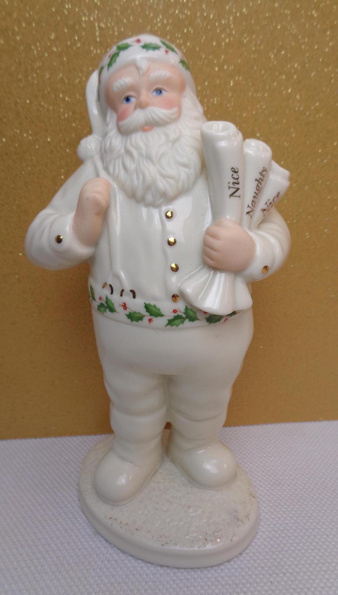 Vintage Lenox Holiday Collection Santa Figurine, Lenox Santa Holding ...
