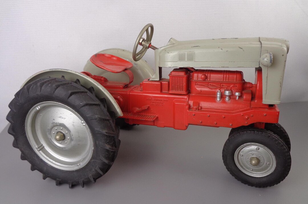 Vintage Large Hubley Ford Toy Tractor, Vintage Red Gray Hubley Kiddie ...