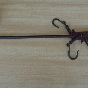 Antique Wrought Iron Hanging Balance Scale With Counterweight, Antique ...