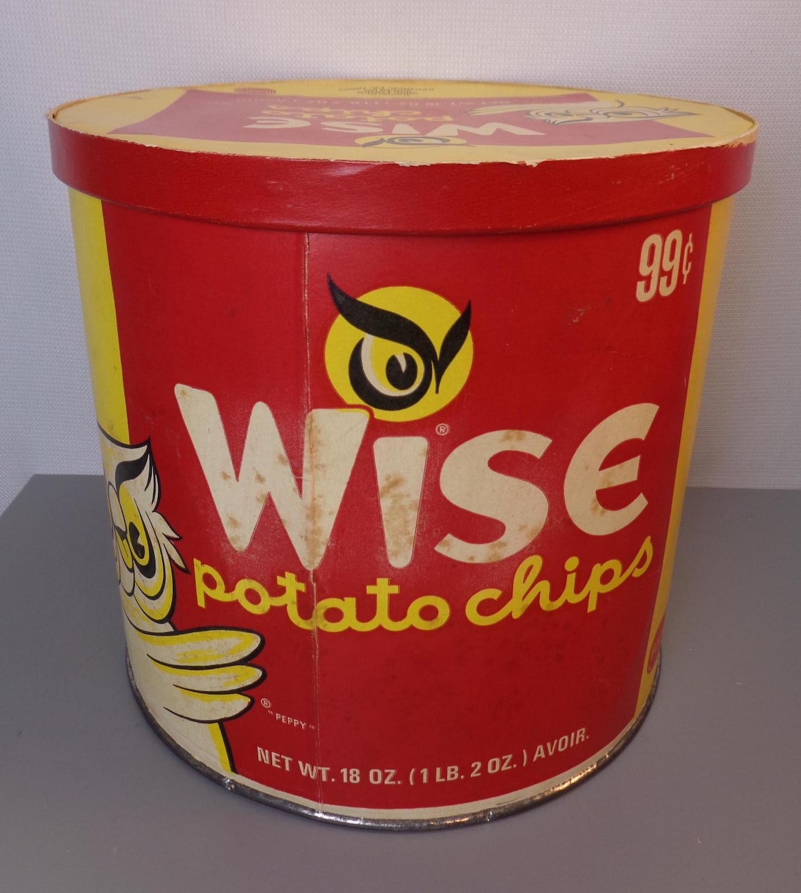 Vintage Large Wise Potato Chips Container, Vintage Cardboard Wise ...