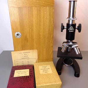 Vintage ASA Tokyo No.16223 Microscope, Type B-2 Asa Microscope, 2 Boxes ...