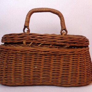 Vintage Small Fishing Creel, Vintage Small Split Willow Fishing Creel ...