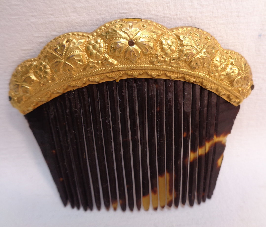Antique 10KT Gold Repousse Payneta Hair Comb Very Vintage Art - Etsy