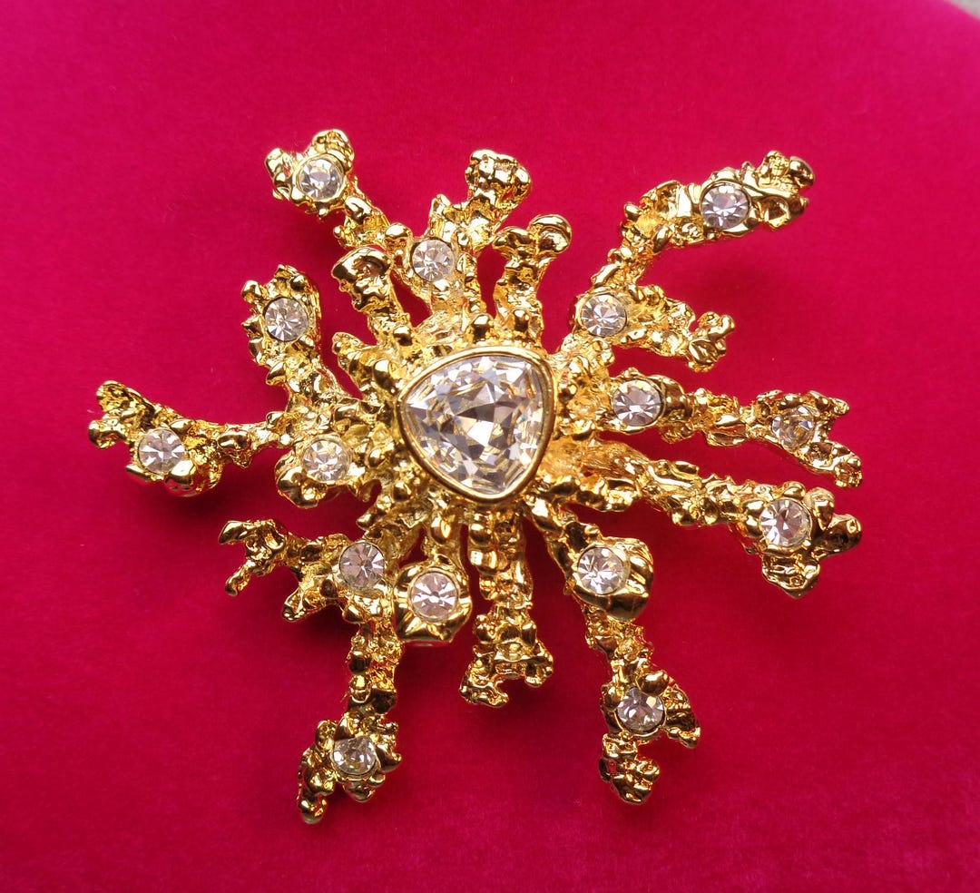 Ivana Trump Abstract Gold Nugget Crystal Brooch Pendant, Premier Ivana ...