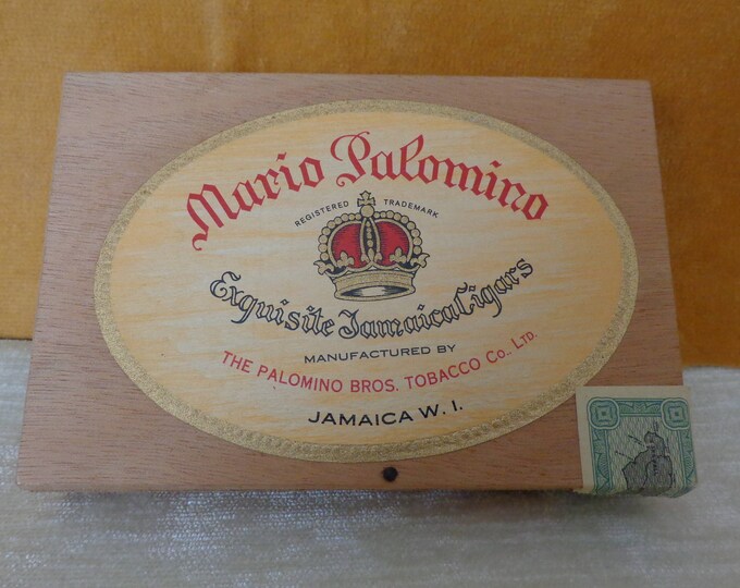 Vintage Mario Palomino Wooden Cigar Box, Exquisite Jamaica Cigars, the ...