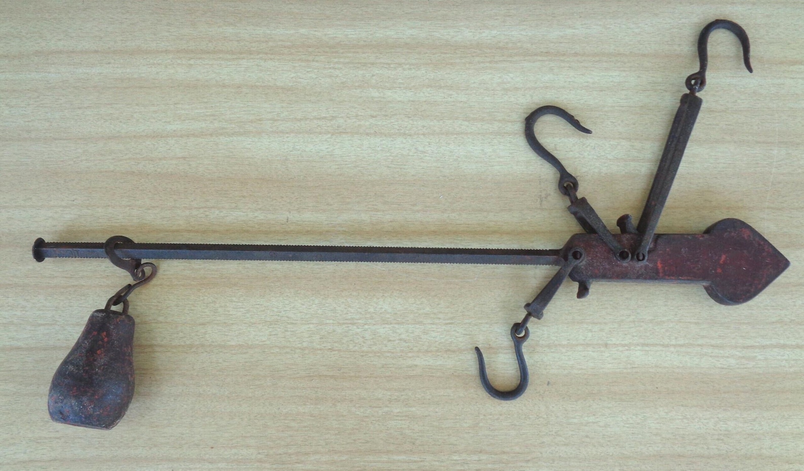 Antique Wrought Iron Hanging Balance Scale With Counterweight, Antique ...