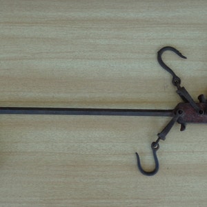 Antique Wrought Iron Hanging Balance Scale With Counterweight, Antique ...
