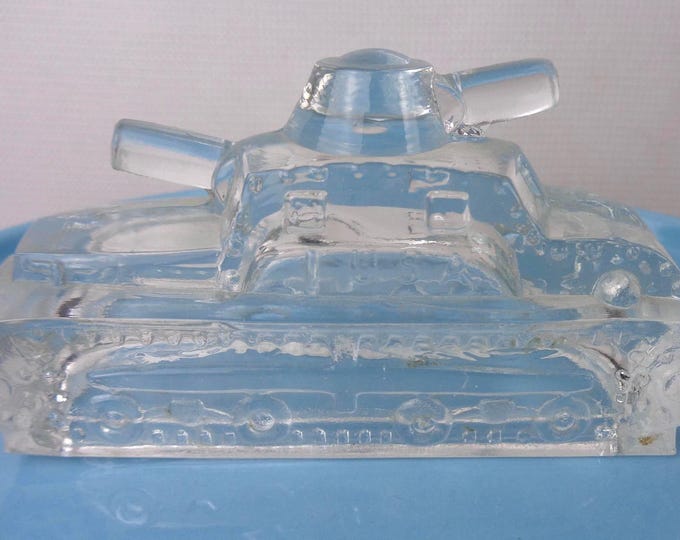 Vintage Victory Glass 1940s USA Army Tank Candy Container, Victory ...