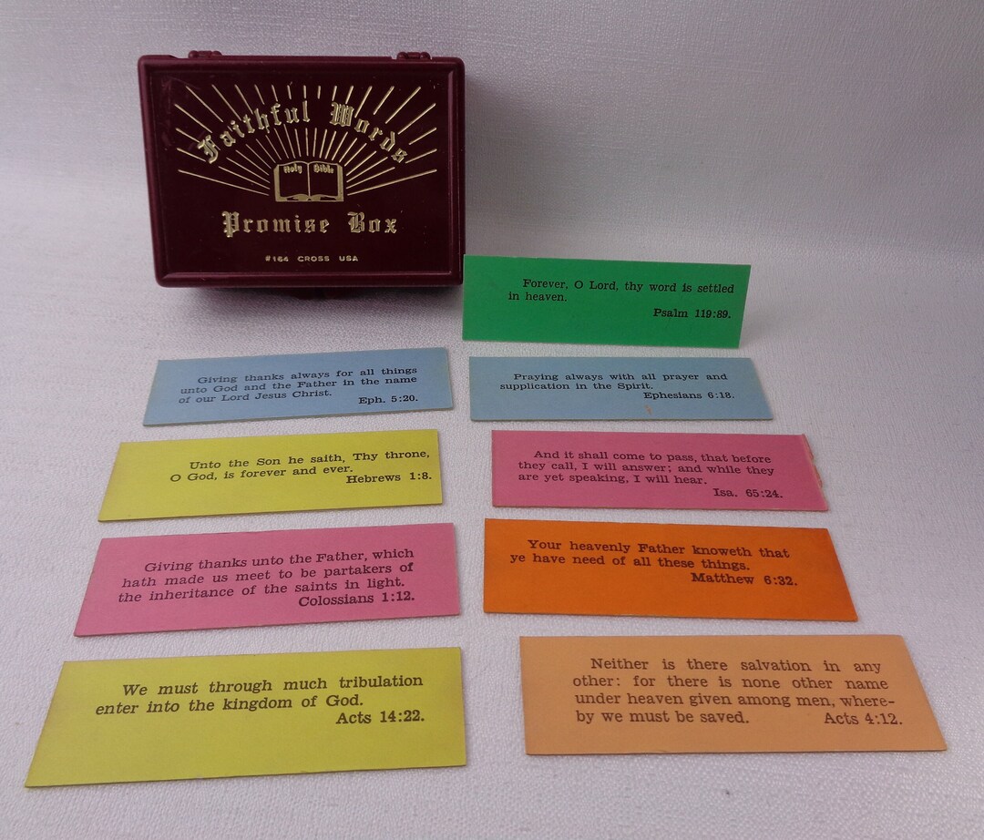 Vintage Miniature Holy Bible Faithful Words Promise Box 164, Vintage ...