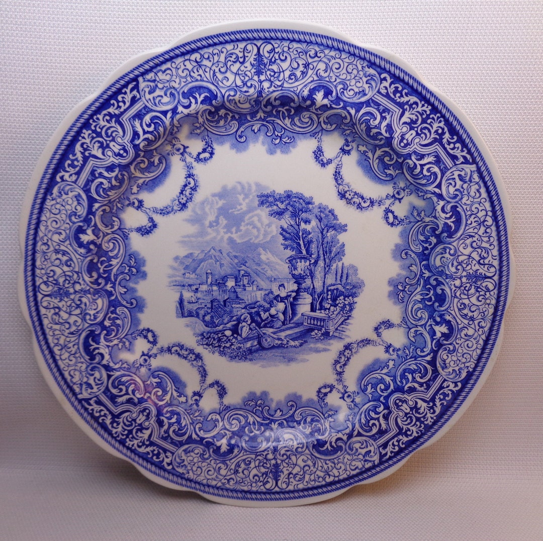 Spode Blue Room Collection Plate, Spode continental Views Plate, Spode Transferware Dish, Made ...