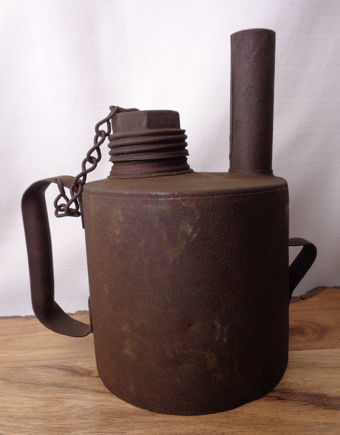 Antique Primitive Handheld Whale Oil Lamp, Vintage Primitive Metal ...