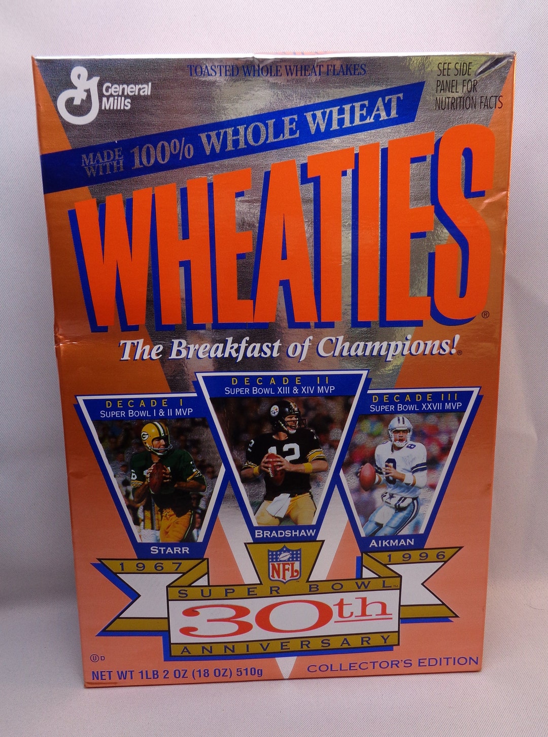 Vintage NFL Football 1996 Wheaties Cereal Box, Vintage Wheaties Super ...