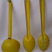 Vintage Yellow Enamelware Ladle, Slotted Spoon and Serving Spoon ...