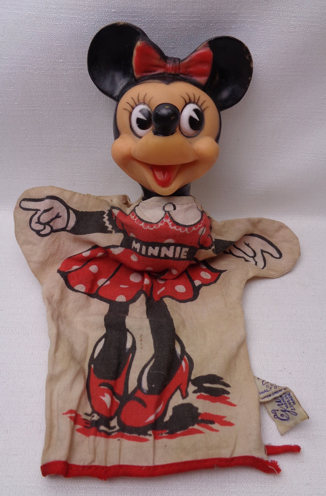 Vintage Minnie Mouse Hand Puppet, Vintage Walt Disney Minnie Mouse ...