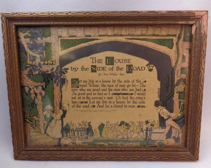 Antique Sam Walter Foss "the House by the Side of the Road" Framed ...