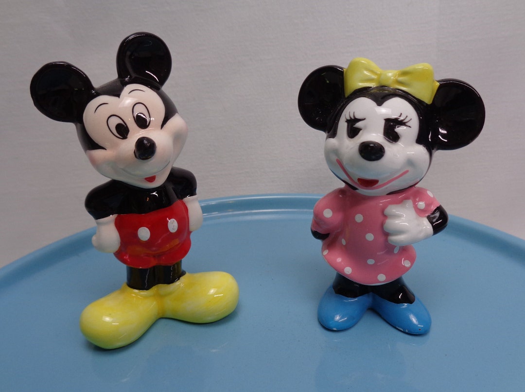 Vintage Ceramic Walt Disney Productions Mickey Mouse and Minnie Mouse ...