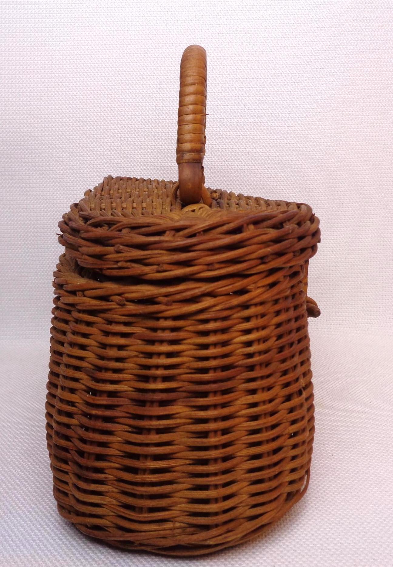 Vintage Small Fishing Creel, Vintage Small Split Willow Fishing Creel ...