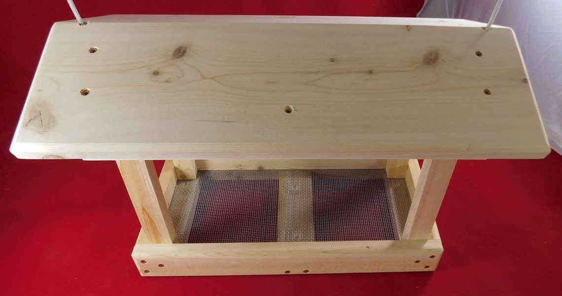 Small Cedar Fly Through Bird Feeder hanging Bird Feedersmall - Etsy