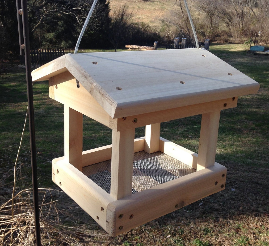 Small Cedar Fly Through Bird Feeder hanging Bird Feedersmall - Etsy