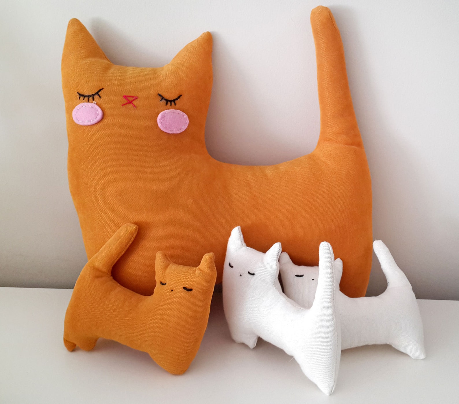Cat Stuffed Animal Toy Family Kawaii Cat Plush Baby Pillow - Etsy