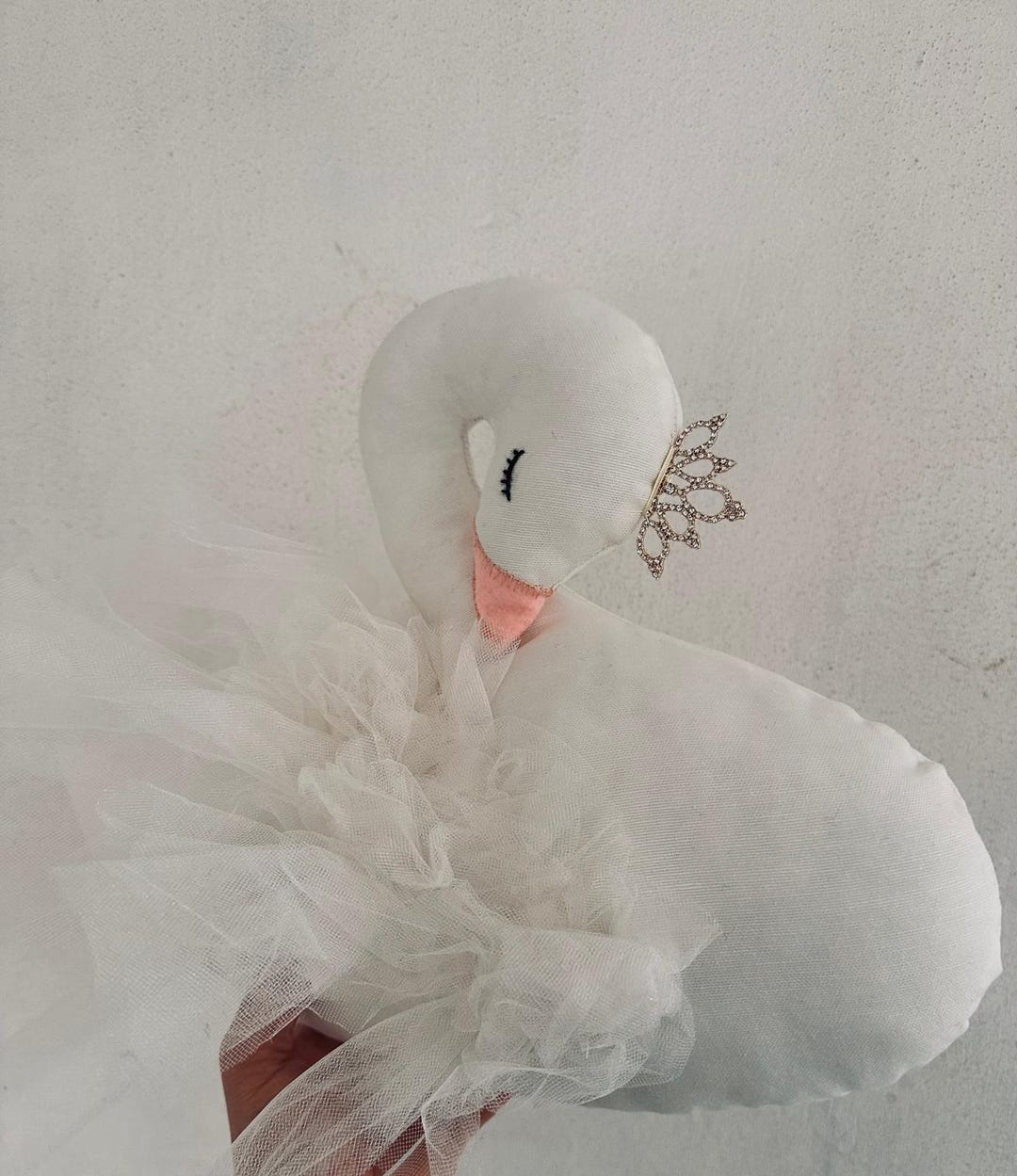Swan Soft Sculpture Baby Girls Nursery Pillow Decor, 17 Inch Big Swan ...