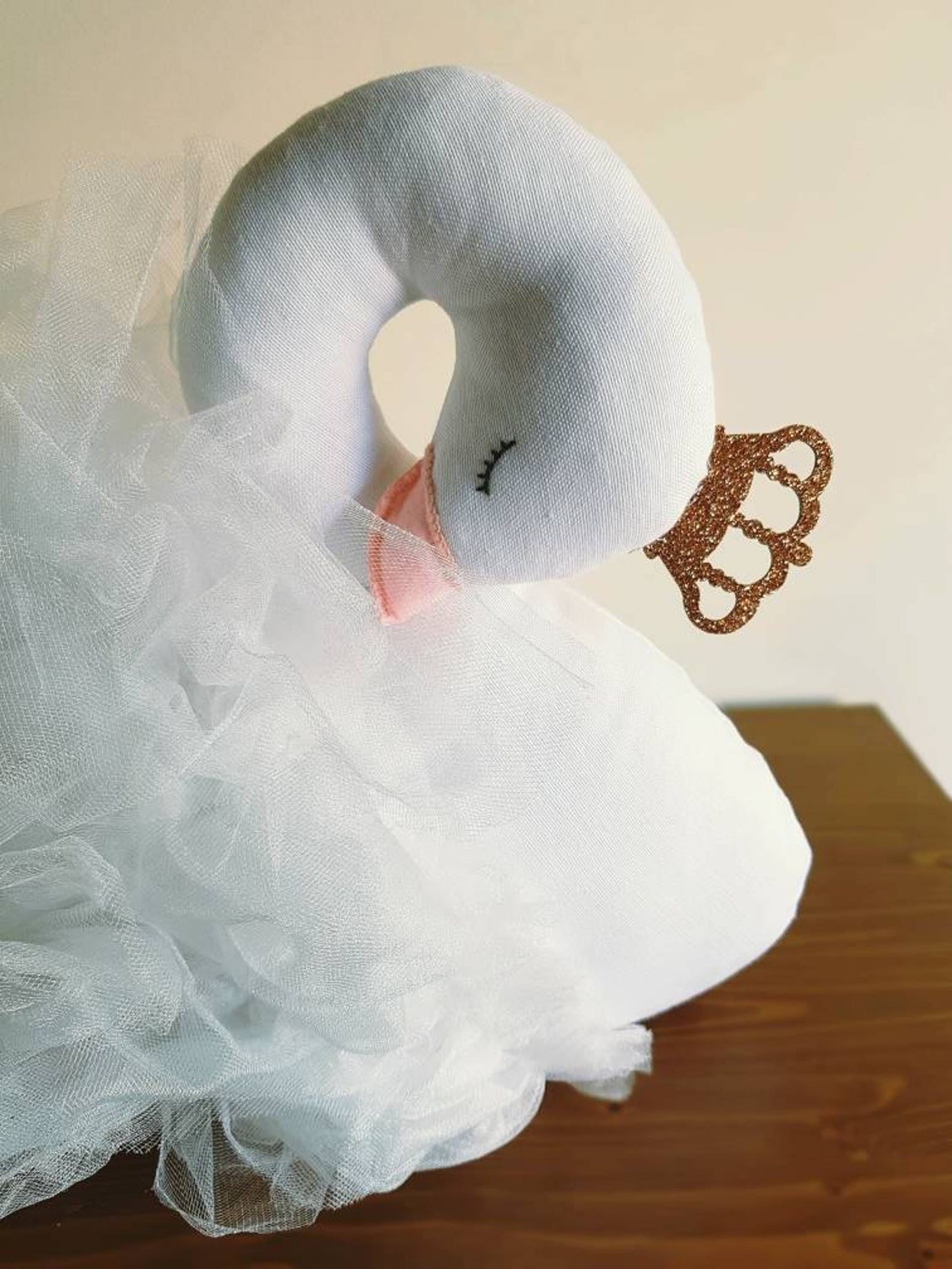 Swan Soft Sculpture Baby Girls Nursery Pillow Decor, 17 Inch Big Swan ...