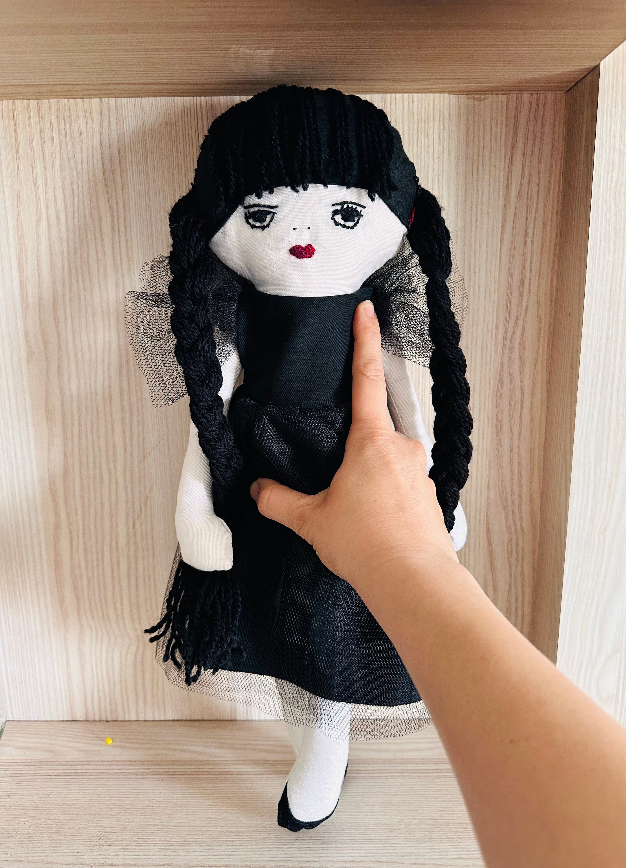 Wednesday Addams Fabric Doll, Wednesday Inspired Art Doll for ...