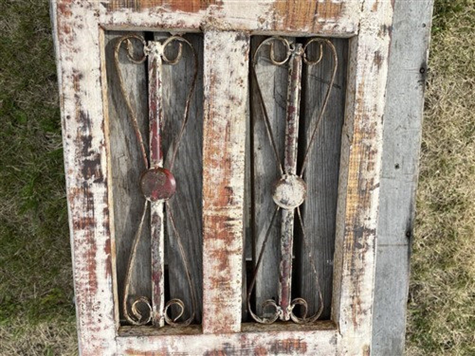 White Rectangular Metal Wood Window Distressed Architectural | Etsy