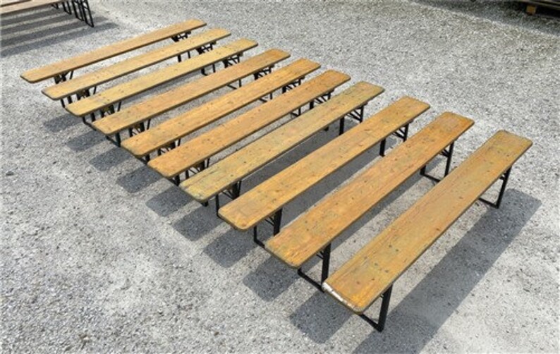 10 Vintage German Beer Garden Benches Portable Industrial - Etsy