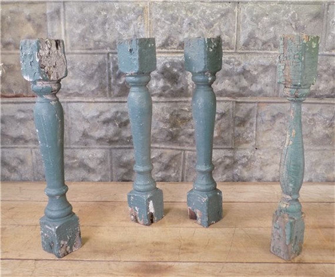 4 Balusters Painted Wood Architectural Salvage Spindles Porch | Etsy
