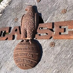 Case Implement Cast Iron Eagle Emblem, Advertising Sign Threshing Farm Machine W Cast Iron Case ...