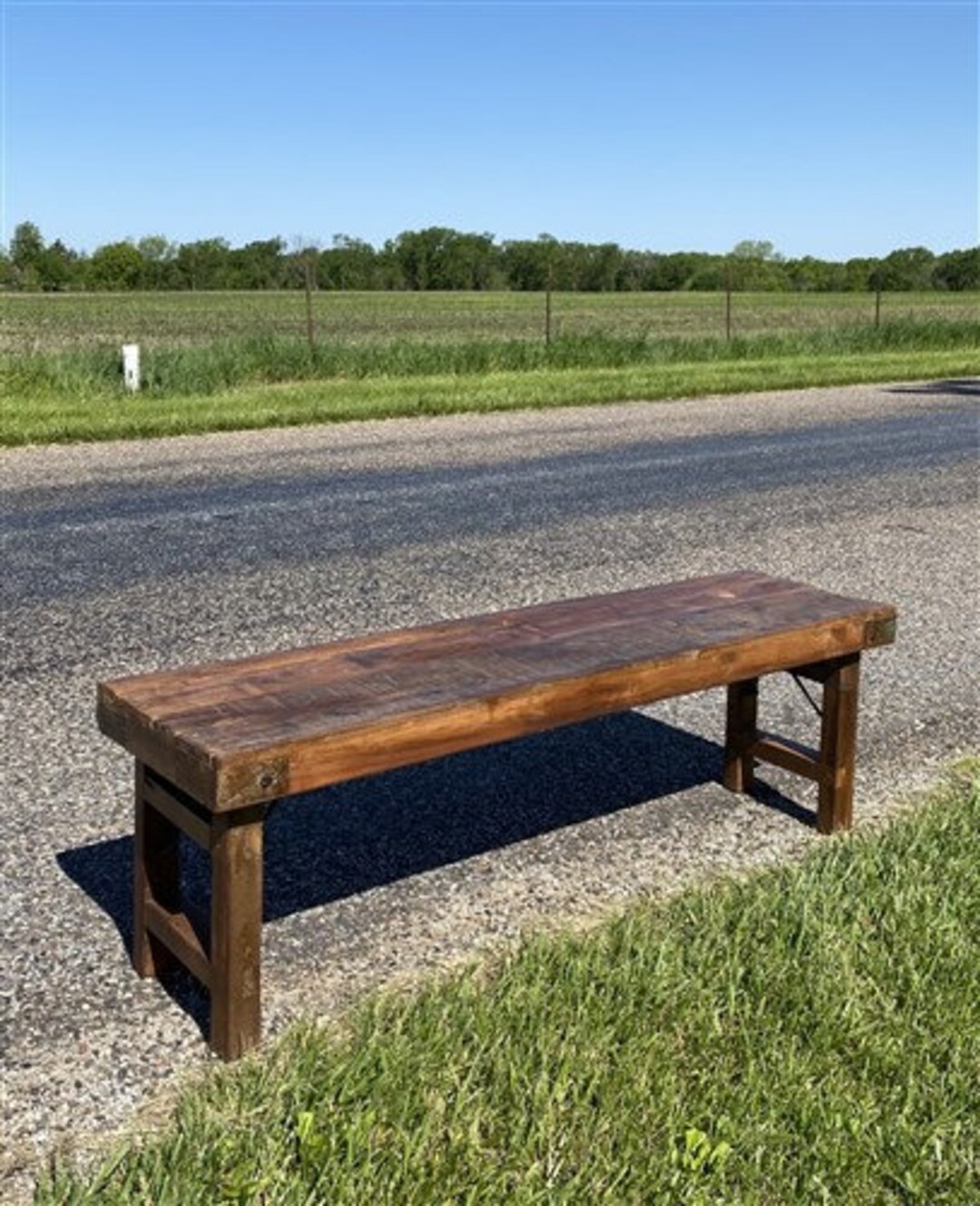 Rustic Folding Bench, Vintage Reclaimed Wood Bench, Farmhouse Decor ...