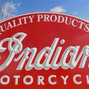 1901 Indian Motorcycle Sign, Metal Porcelain Advertising Sign ...