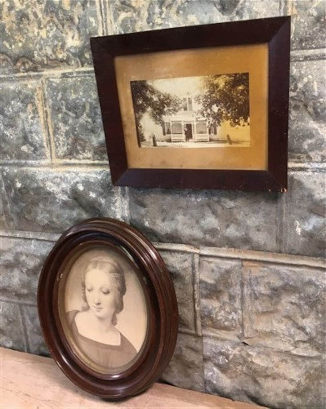 2 Vintage Victorian Wooden Frames Rectangular Round Frames | Etsy