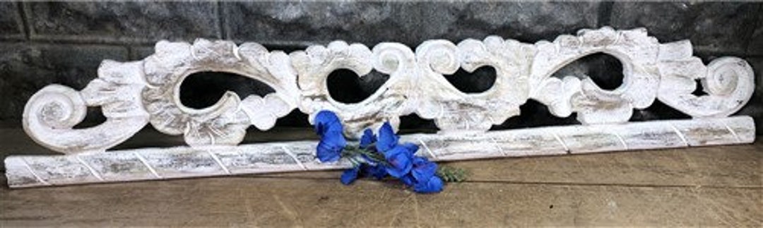 White Wood Fretwork Decorative Panel, Architectural Decor, Rustic ...