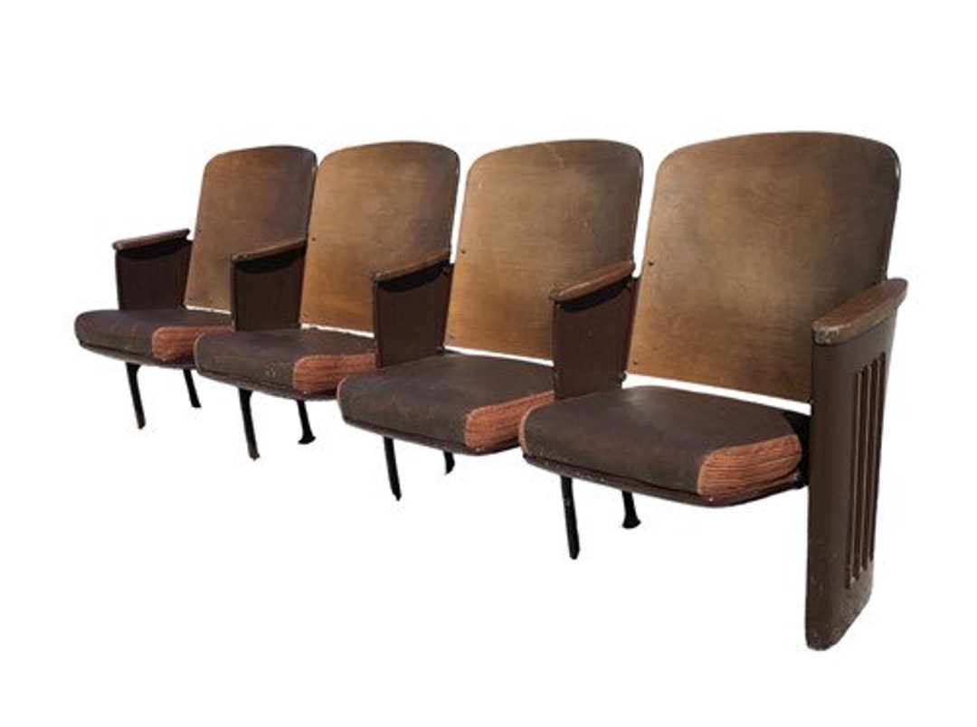 4 Padded Folding Theater Seats, Auditorium Theatre Seat, Entryway Bench ...