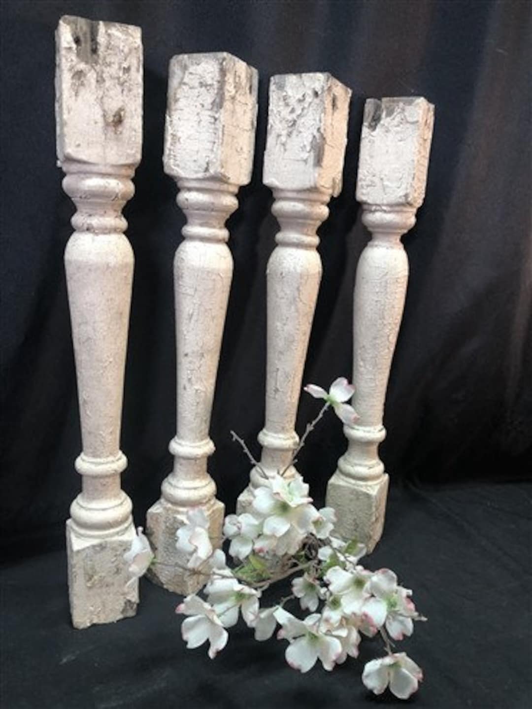 4 Balusters Wood Architectural Salvage Spindles Rustic Farm House Porch ...