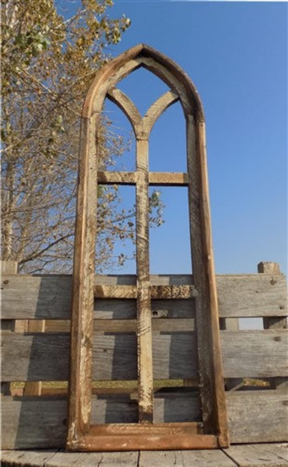 Dark American Gothic Style Wood Window Frame Arched Farmhouse - Etsy
