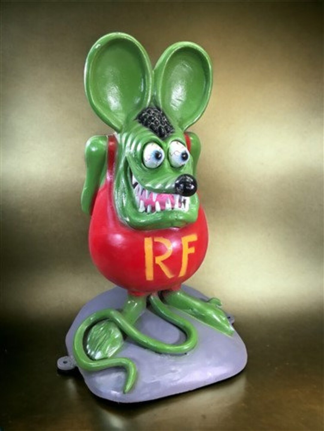 3' Rat Fink Statue, Rat Rod Hot Street Rod, Ed Big Daddy Roth, Kustom ...