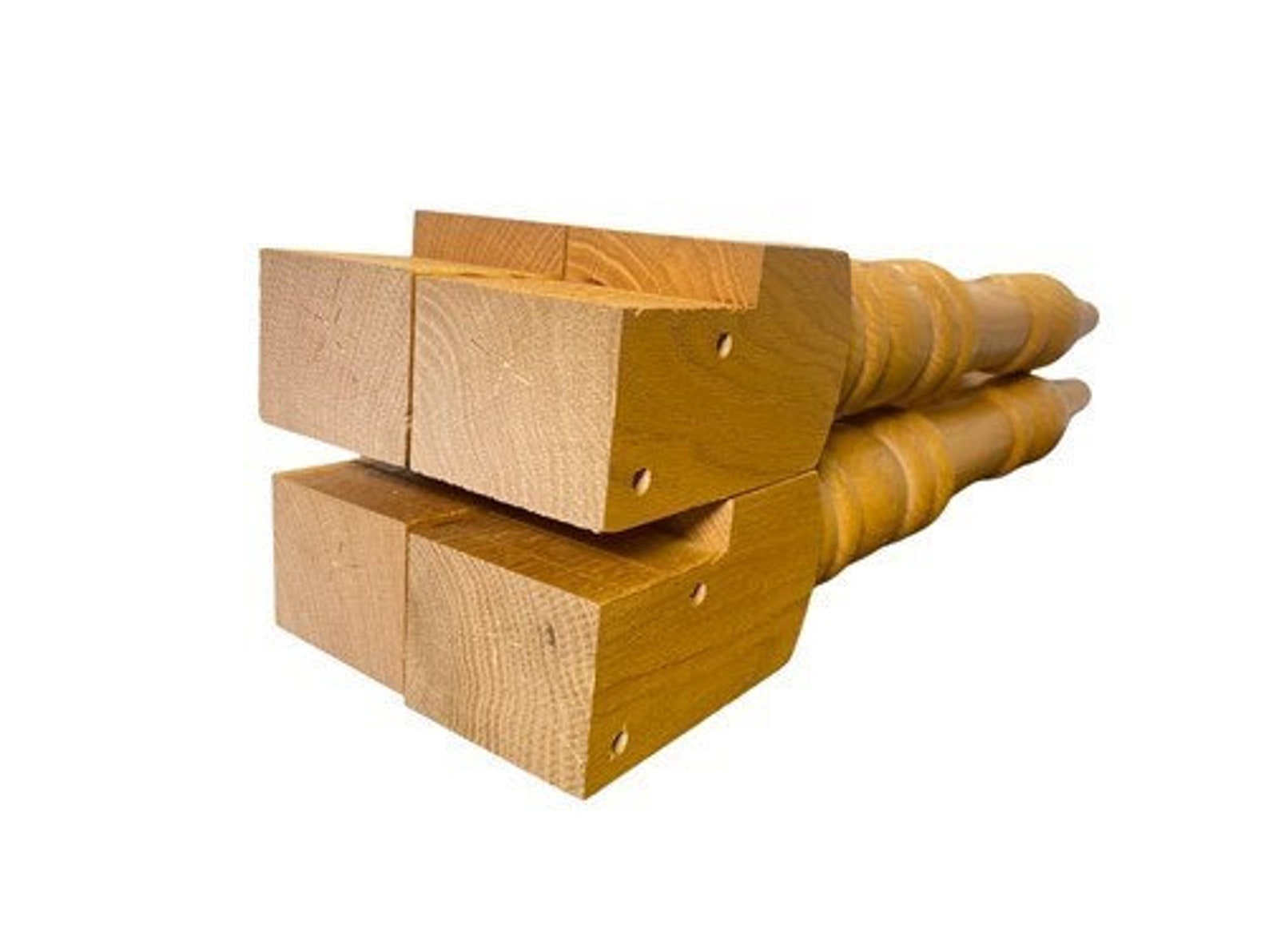 4 Oak Table Legs, Chunky Farmhouse Legs, Turned Oak Spindles ...