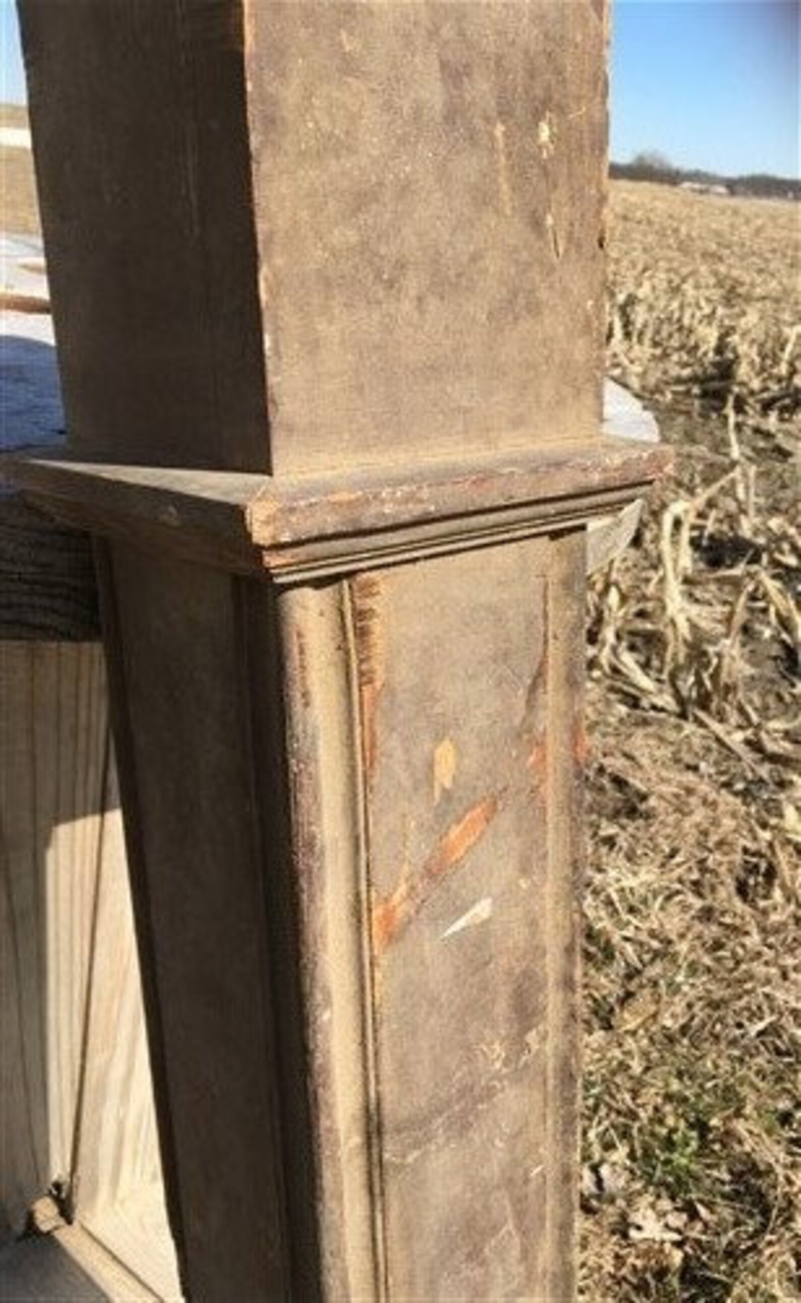 Newel Post Porch Column, Wood Architectural Salvage Repurpose Railing ...