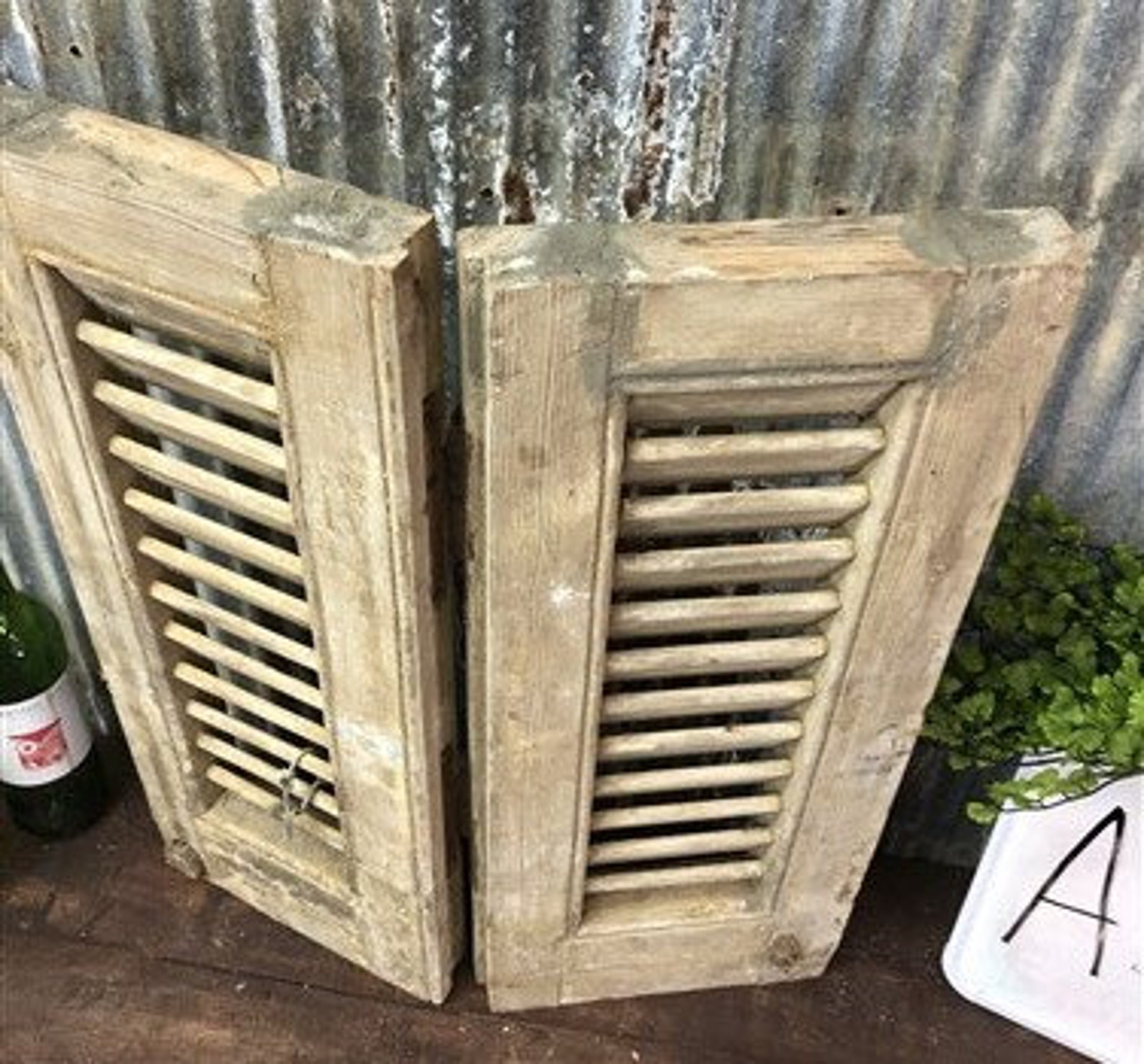 Small Antique Farmhouse Shutter Natural Wood Shutter - Etsy