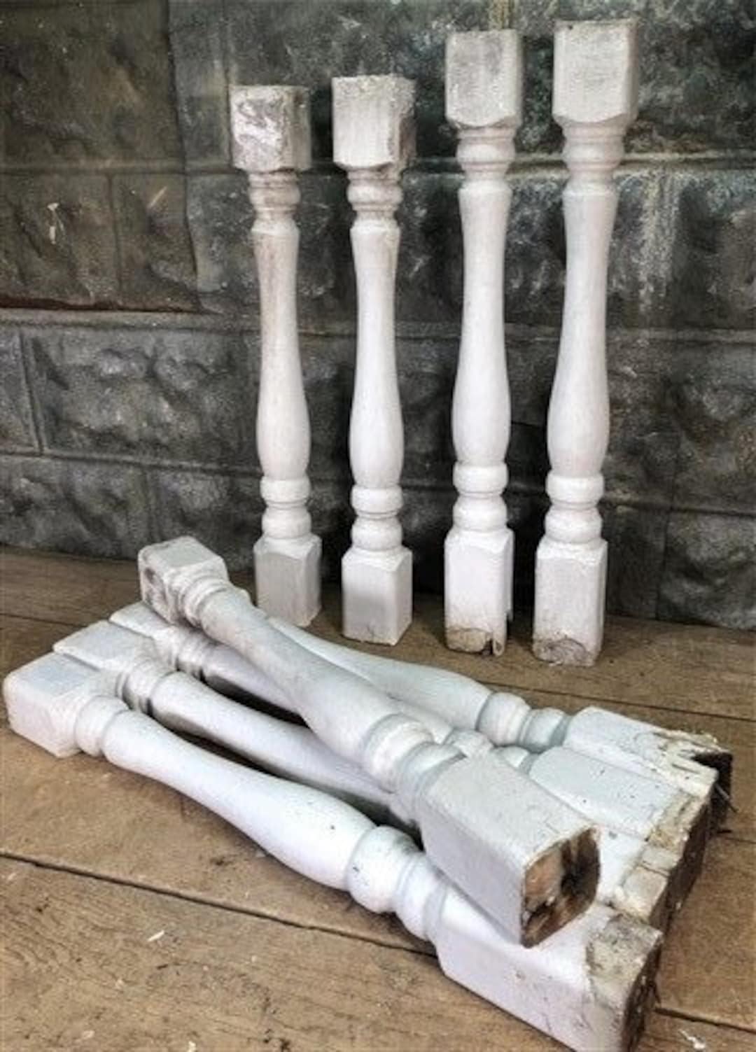 9 Balusters White Wood Architectural Salvage Spindles Porch Post House ...